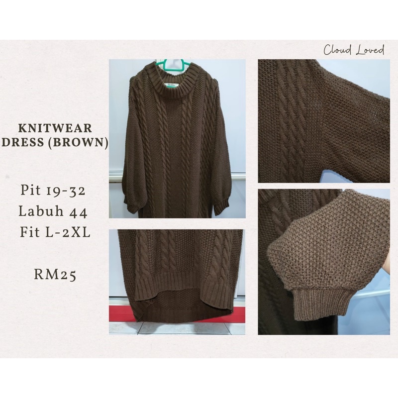 (BUNDLE/THRIFT) Premium Knitwear Dress Tocang Labuh Plus Size | Shopee ...