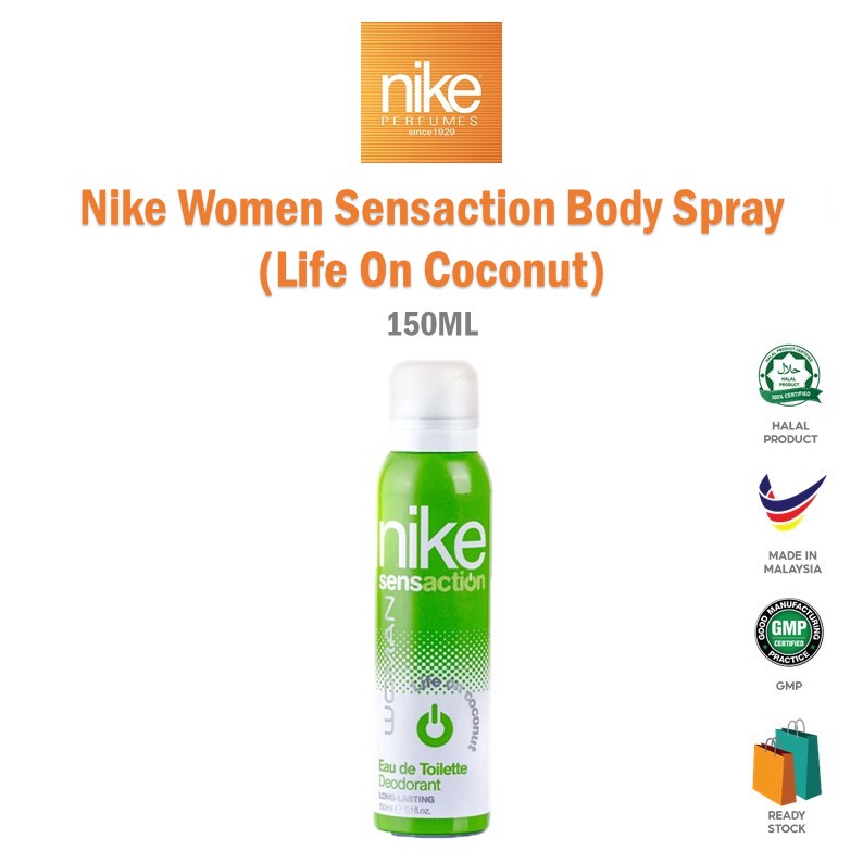 Nike Women Sensaction Body Spray 150ml (Life On Coconut) EDT Deodorant ...