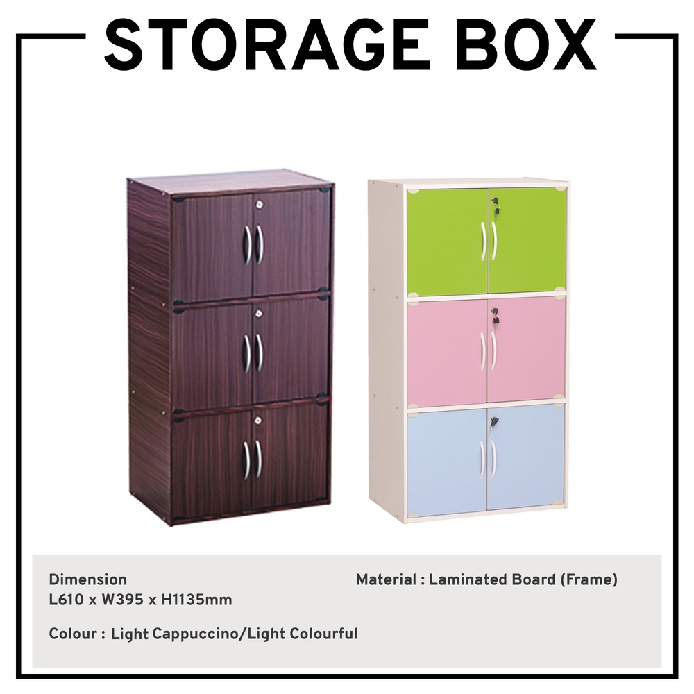 6 Door Storage Box with Lock Storage Cabinet | Shopee Malaysia