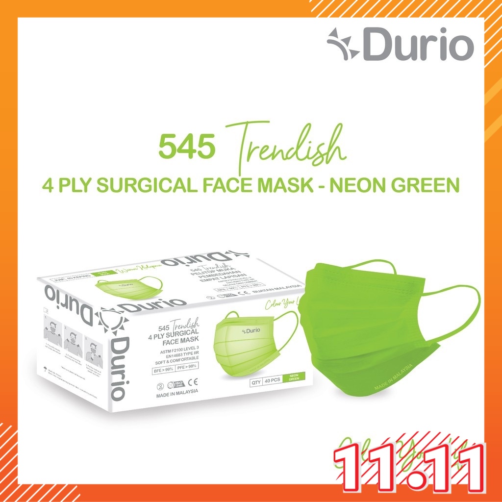 [Durio Authorised Reseller] Durio 545 Trendish 4ply Surgical Face Mask ...