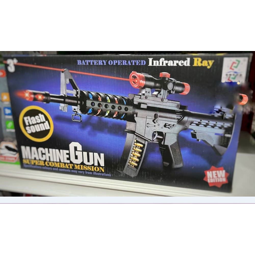 𝐑𝐄𝐀𝐃𝐘 𝐒𝐓𝐎𝐂𝐊!!!NEW EDITION MACHINE GUN TOY /BATTERIES OPERATE INFRARED ...