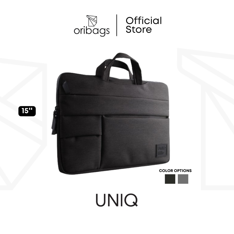 UNIQ Cavalier 2 in 1 Laptop Sleeve - Charcoal Black (15") | Shopee Malaysia