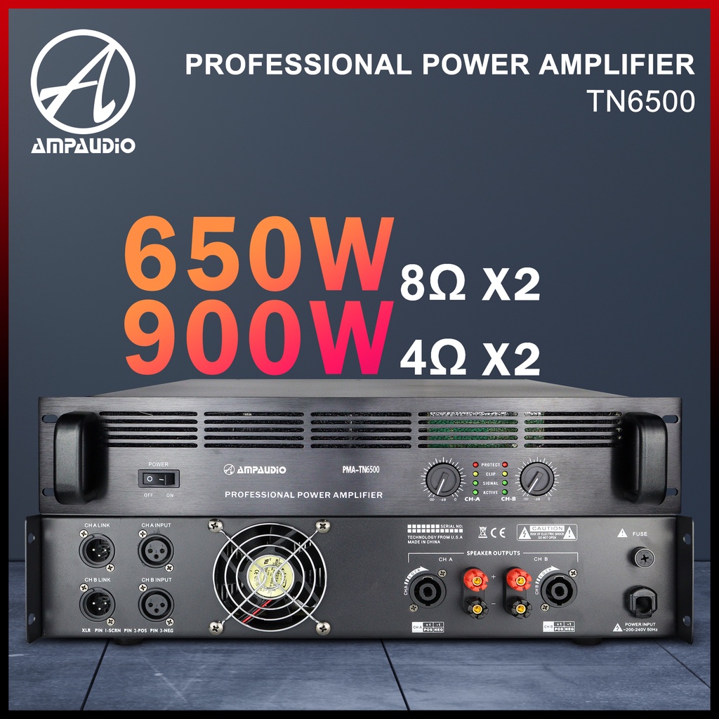 AmpAudio 900W Power amplifier 2 channels, each channel 900 watts A new ...