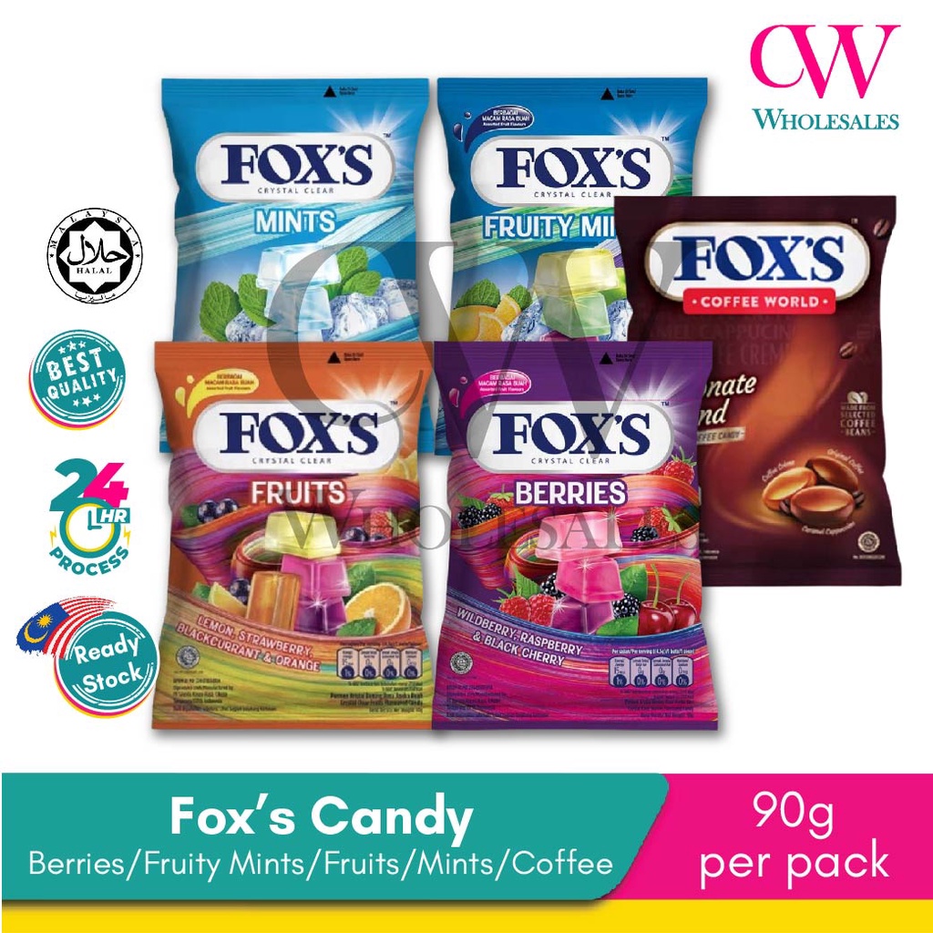 Fox's Candy 90g Fruits Flavour Mint Flavor Berries Flavor Fruity Mints Coffee Flavours Crystal ...