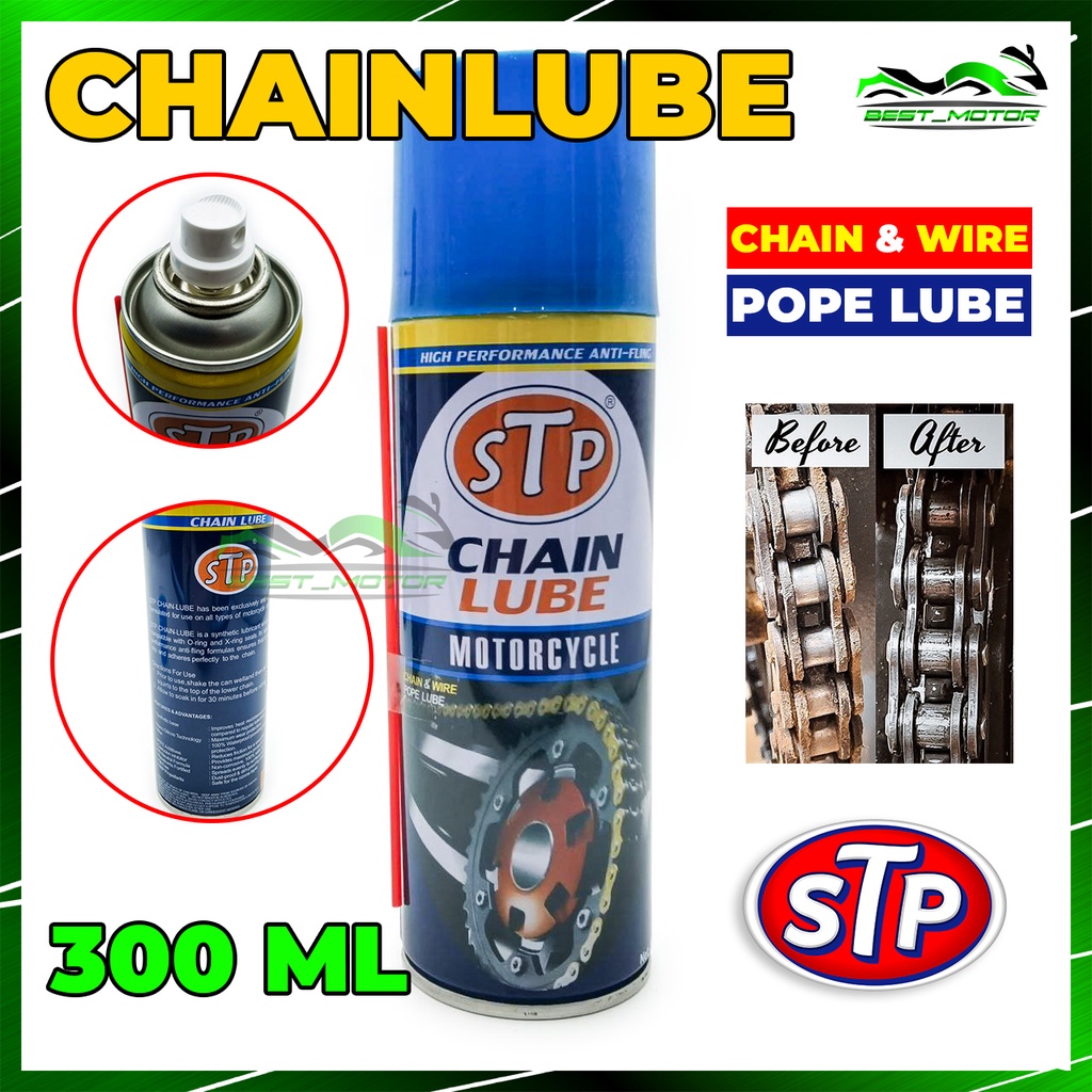 CHAINLUBE STP 300 ML + CHAIN BRUSH CHAIN LUBE SPRAY MINYAK RANTAI ...