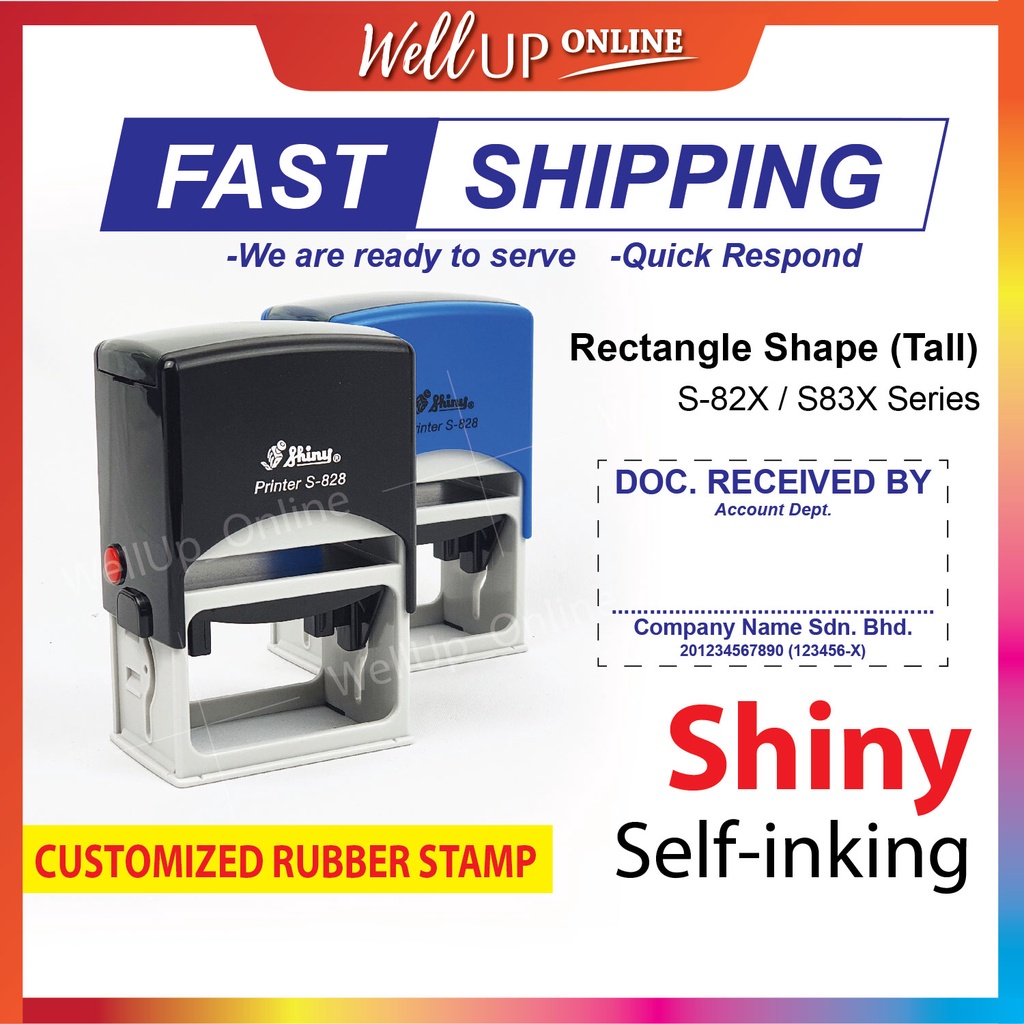 Shiny Rubber Stamp - S-800 / S-830 Series Self-inking (Rectangle Shape - Tall) | Shopee Malaysia