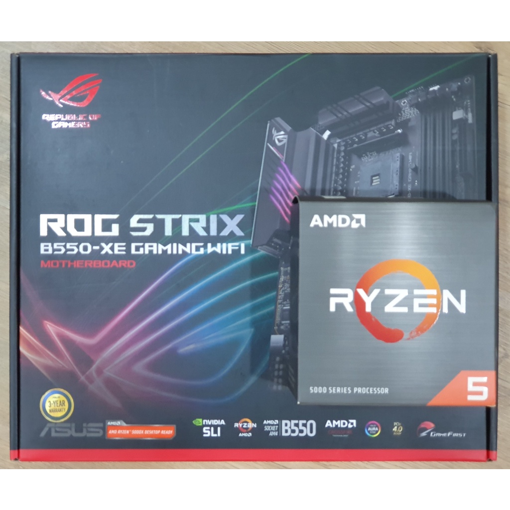 AMD RYZEN 5 5600X + ASUS ROG STRIX B550-XE GAMING WIFI CPU Motherboard | Shopee Malaysia
