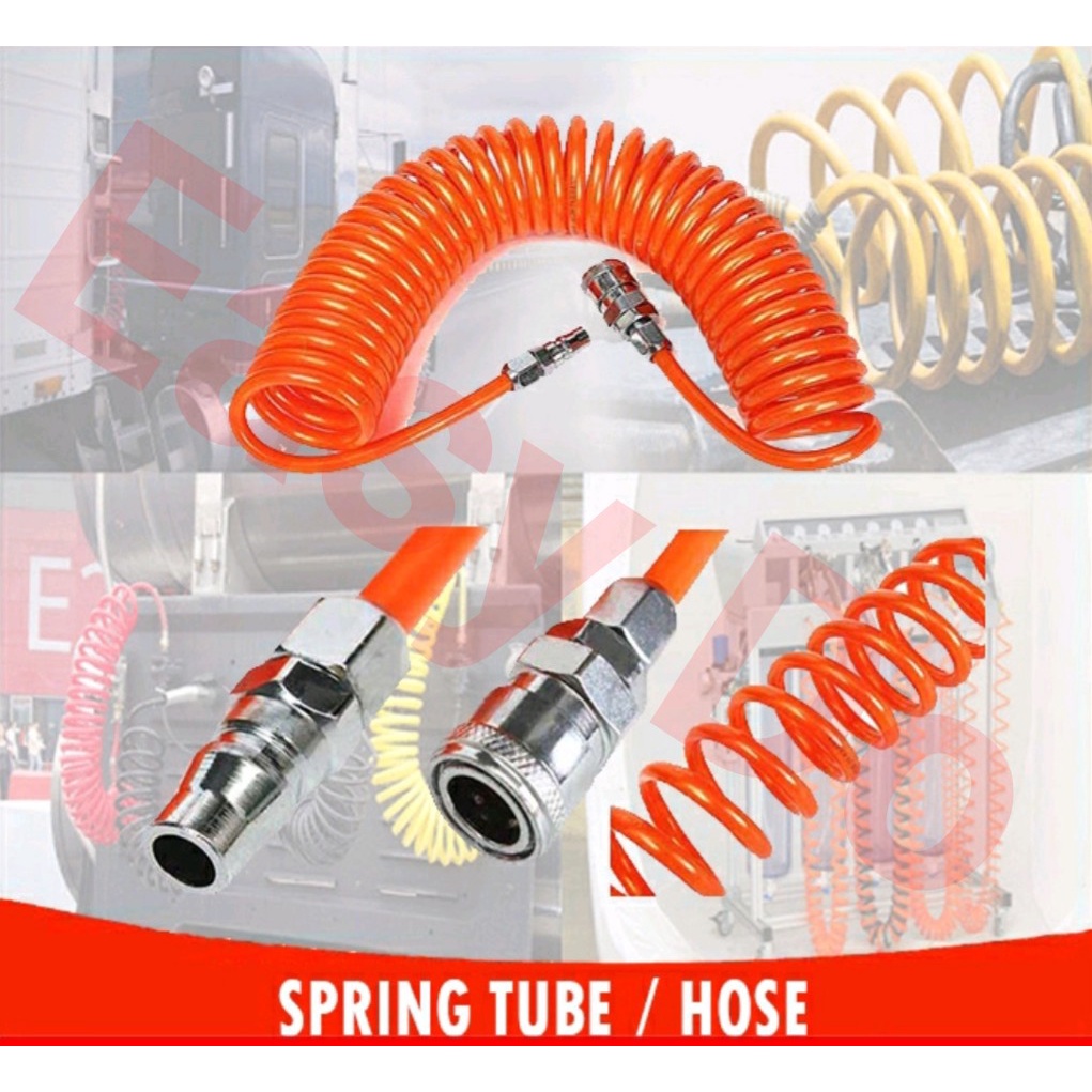 8MM x 5MM FLEXIBLE PU RECOIL HOSE SPRING TUBE FOR COMPRESSOR AIR TOOL ...