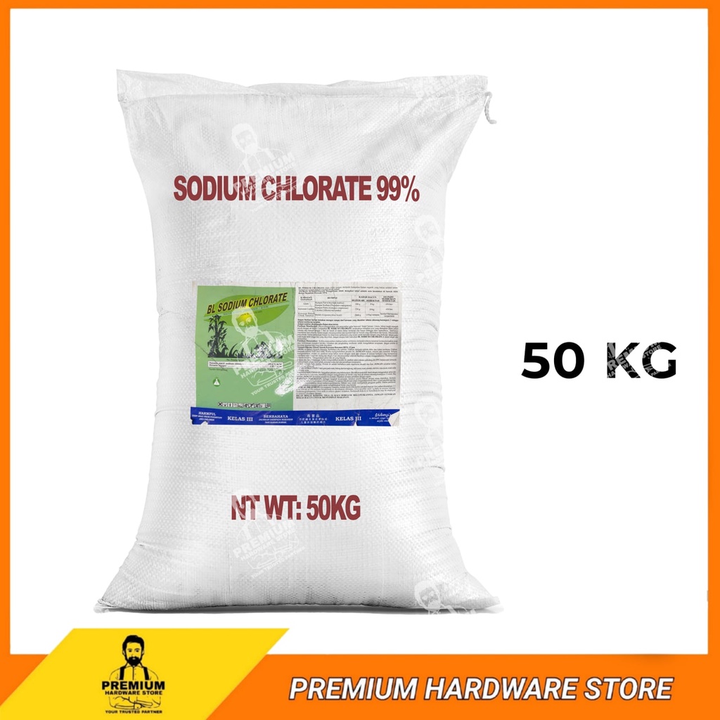 SODIUM CHLORATE 99% 50KG Herbicide Mixture Grass Killer Garam Racun ...