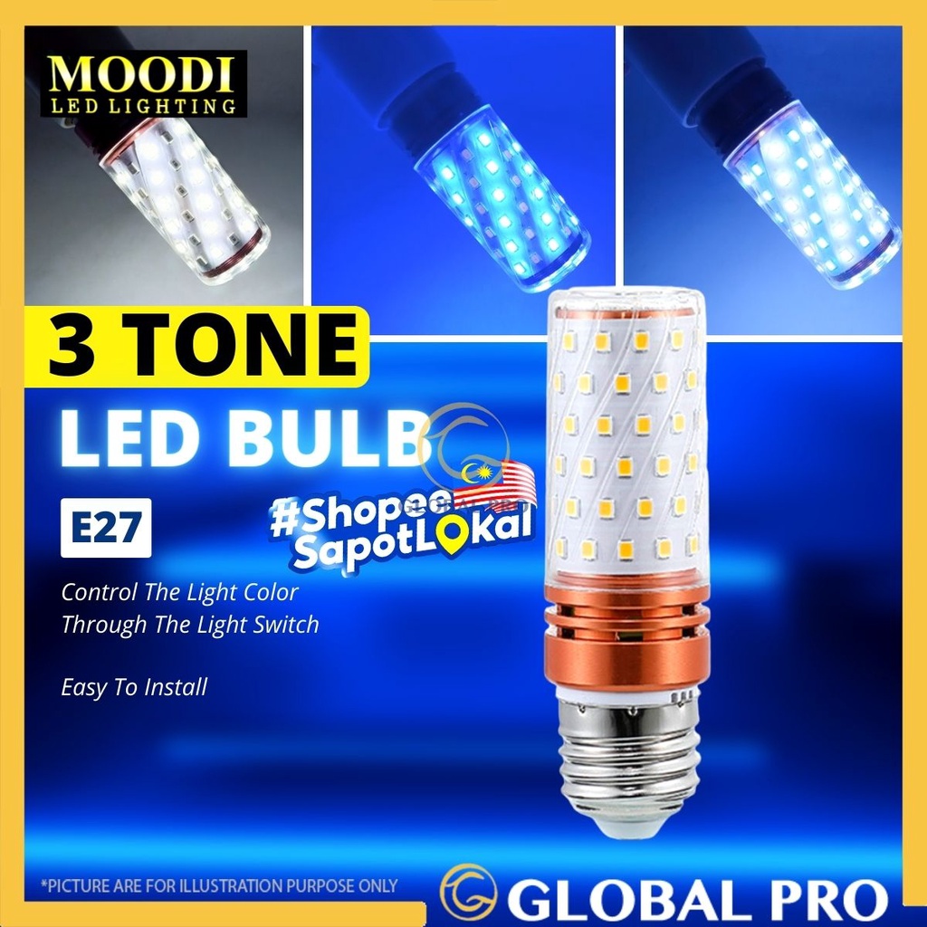 E27 3 TONE COLOR Blue + Daylight Super Bright LED Corn Bulb Pendant ...