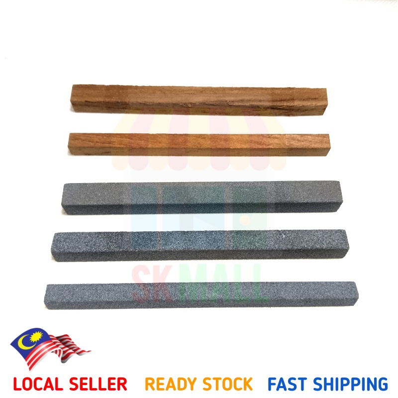 Carborundum Honing Stone and Wood Stick Batu Polish Kayu Polish ...