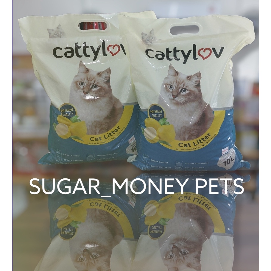 BUSINESS CLOSEDOWN SALES !! CATTYLUV Cat Litter Lemon Scented Clumping Formula ( 10L X2 UNITS ...