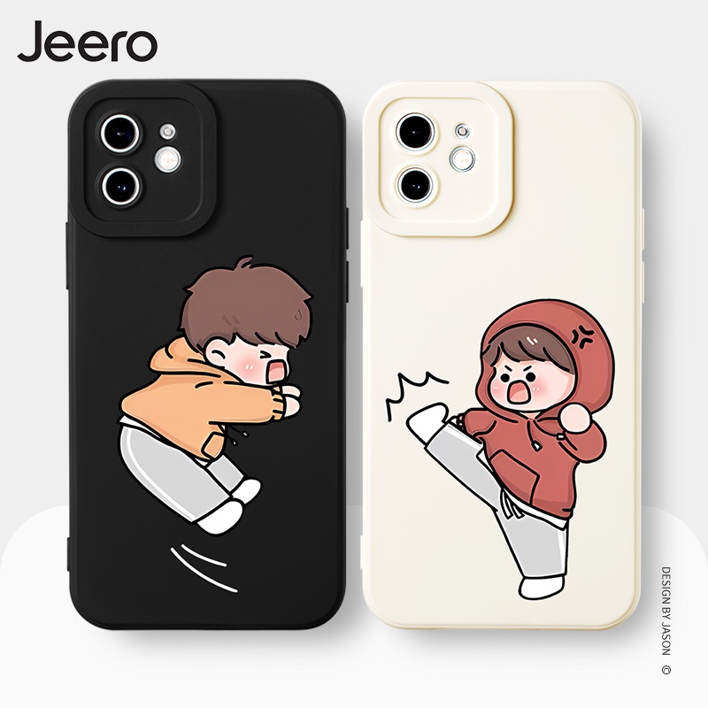 JEERO Soft Silicone Matching Couple Set Cute Funny Shockproof Casing ...
