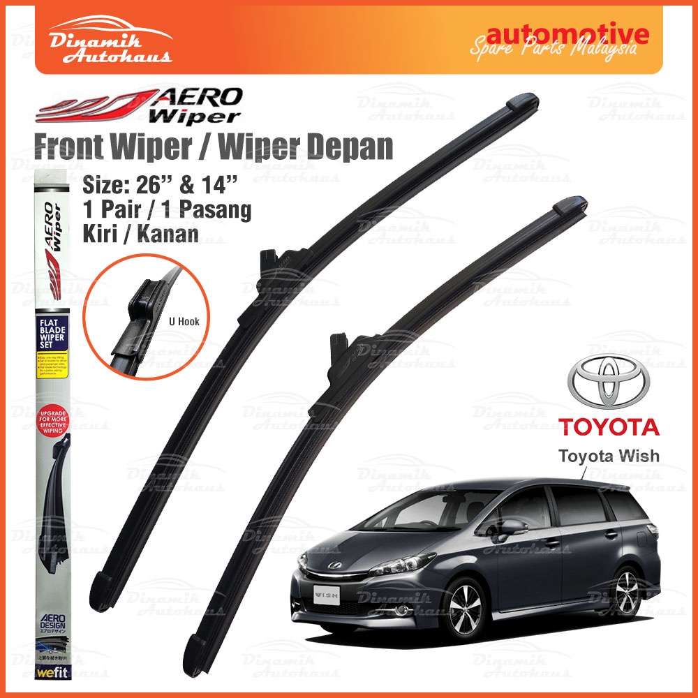 Toyota Wish Car Front Windscreen Wiper Size 26" & 14" Inch (1 Pair ...