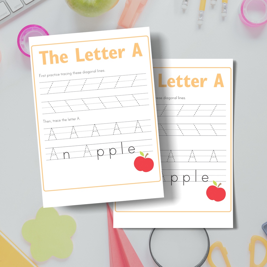 Practice exercises for children to write letters, count numbers, color ...