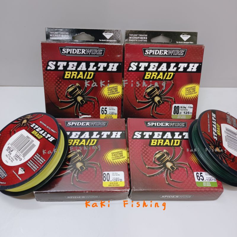 Spider Wire braid stealth 65lb/80lb line 125yd 110m spiderwire stealth ...