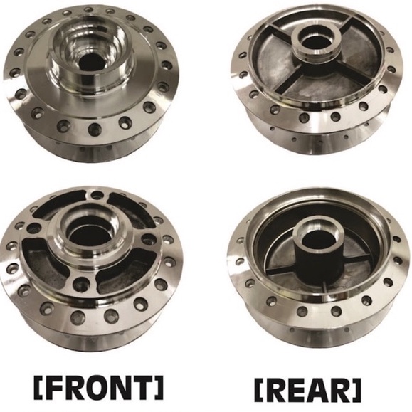 HONDA WAVE 125 CHROME HUB SET (FRONT & REAR ) -2 UNIT -MC RACING PART ...
