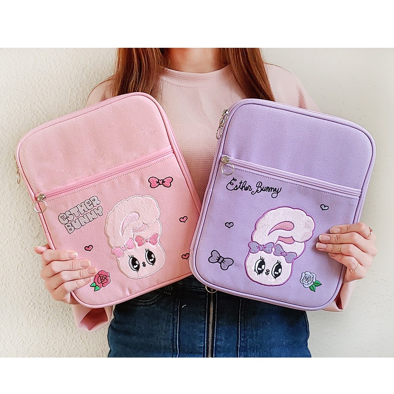 11inch Esther Bunny Canvas Tablet Bag Case Sleeve Pouch Cute Korean ...