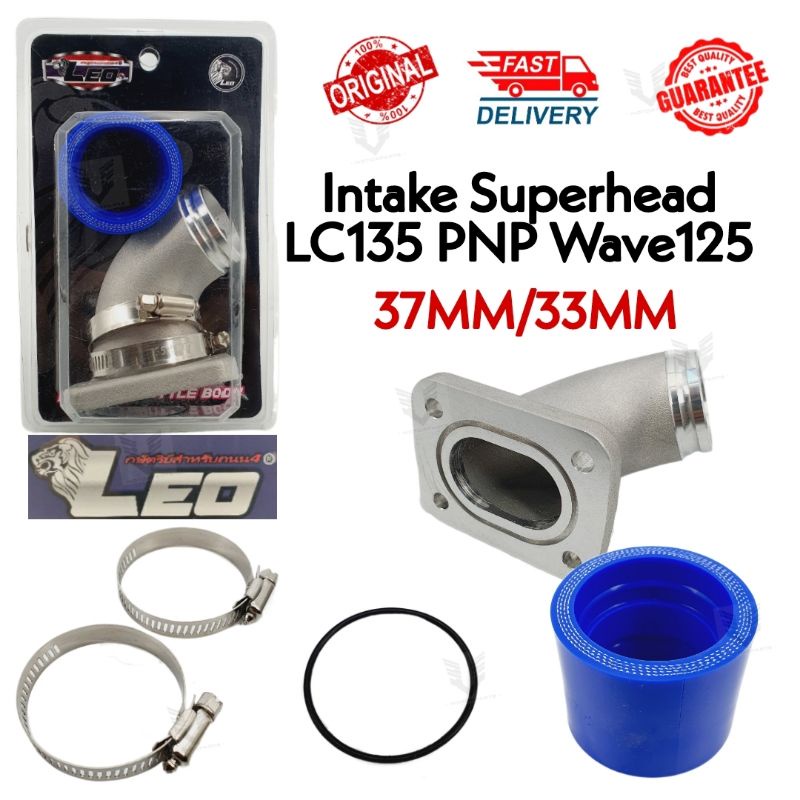 LEO RACING INTAKE SUPER HEAD LC135 PNP WAVE125 RACING INTAKE LEO 37MM ...