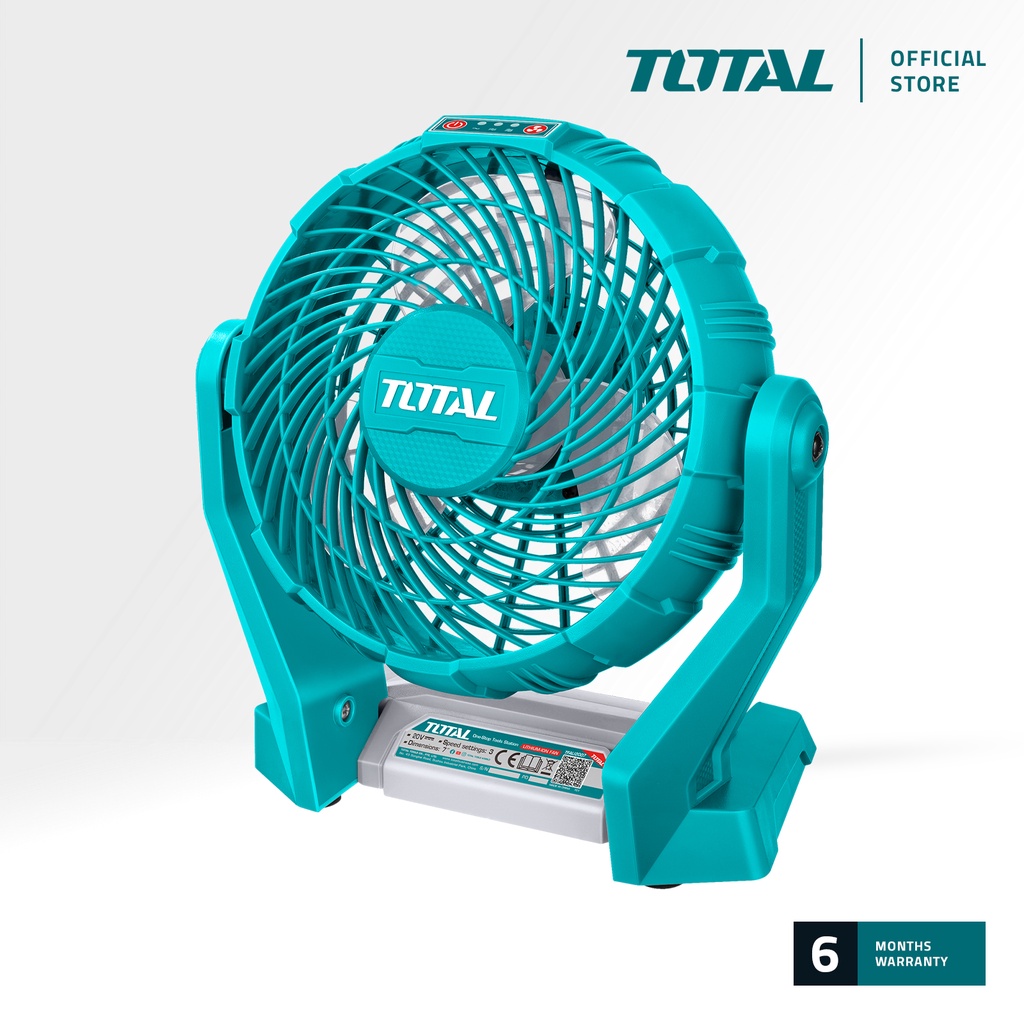 TOTAL Li-ion Fan Multi Purpose Portable/Table 360° & 2 Speed Settings ...