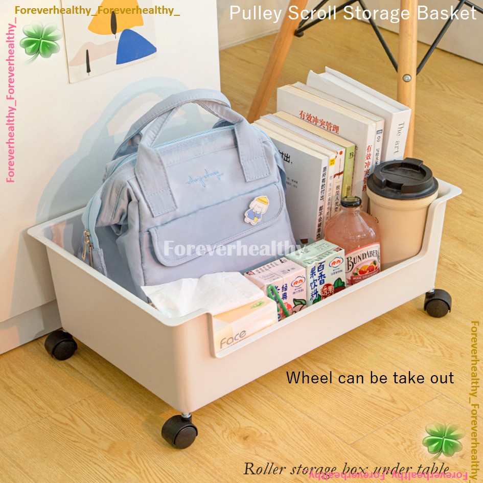 Scroll Storage Basket Trolley with Wheel Multi-Function Pulley Roller ...
