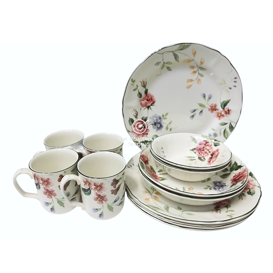Claytan 1904FS Priscilla 4/8/12Pcs Single&Couple&Family Set Set Pinggan ...