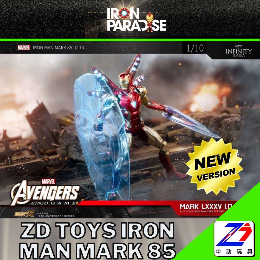 🌟READY STOCK🌟ZD Toys Iron Man Mark 85 Action Figure 1/10 Scale / Marvel ...