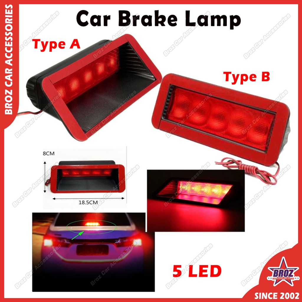 5 LED Rear Tail 3rd Brake Stop Light Fog Lamp Colour Red 81032 Car ...