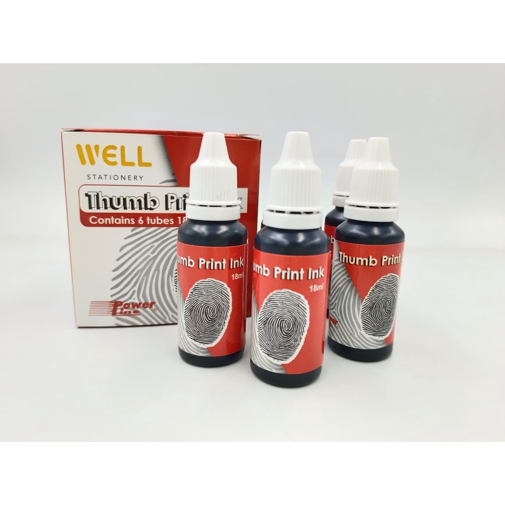 *New Packing* Thumb Print Ink 18ml / Black Ink Refill for Finger Print ...