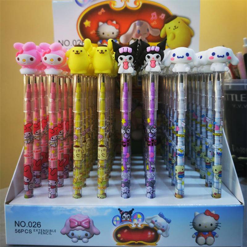4Pcs/Set Sanrio Cute Cartoon Non-sharpening Pencils Pen Cap HB Lead ...