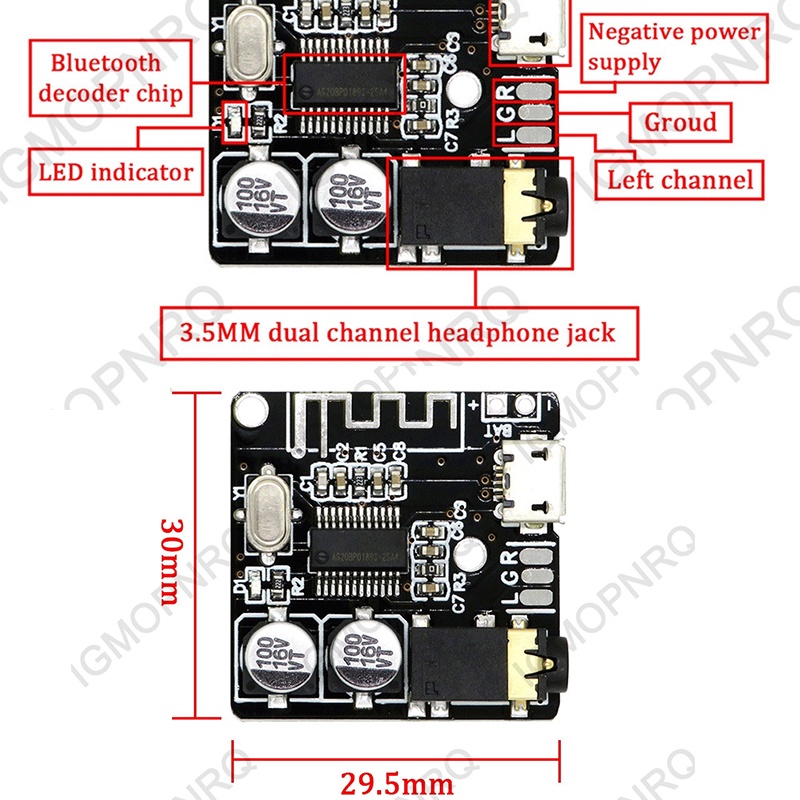 VHM-314 Bluetooth 5.0 Audio Receiver Module MP3 Lossless Decoder Board ...