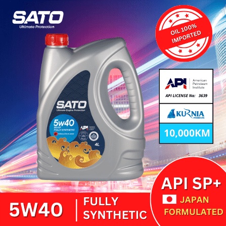 Sato Fully Synthetic SAE 5W-40 SP/ CF 4L Minyak Hitam Enjin Kereta Proton Toyota Honda Perodua ...