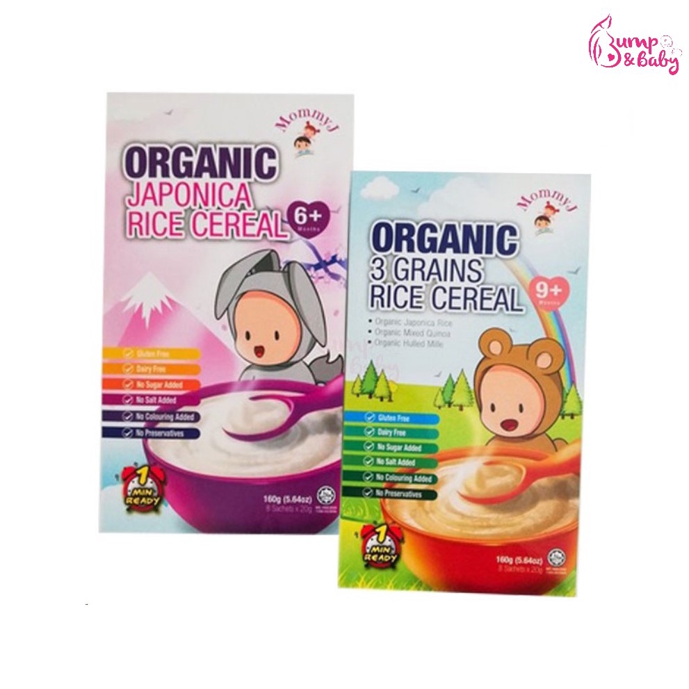 MommyJ - Organic 3 Grains Rice Cereal | Organic Japonica Rice Cereal (15g x 8) | Shopee Malaysia