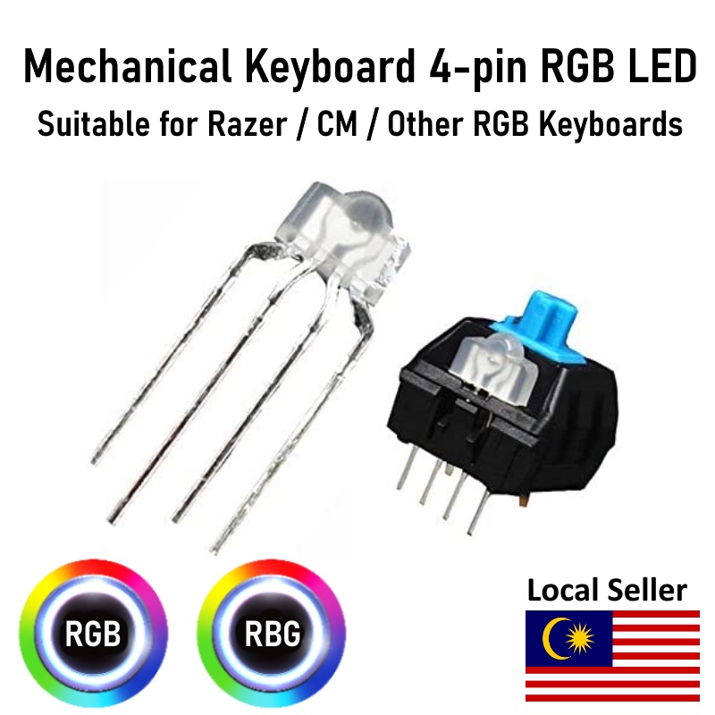 Mechanical Keyboard 4 pin RGB LED 3mm F3 RGB / RBG Razer Steelseries ...