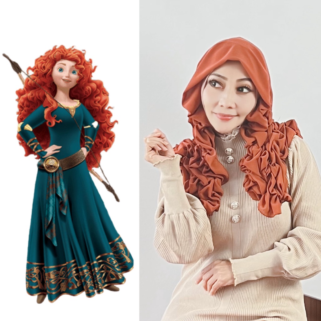 Merida Character Hijab - Nonnetedy | Shopee Malaysia