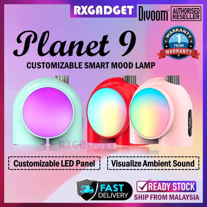 [DIVOOM] RGB LED Planet 9 Customizable Smart ARGB Mood Cordless Table ...
