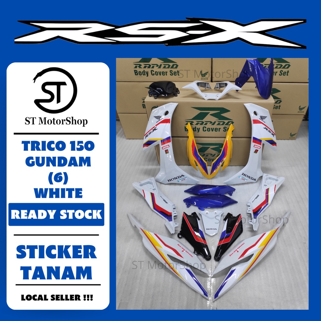 HONDA RSX RS-X TRICO 150 GUNDAM (6) WHITE COVER SET (STICKER TANAM ...