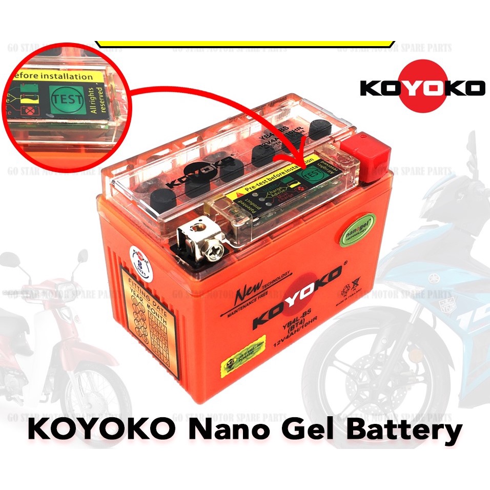 KOYOKO Motorcycle Battery Bateri Motor Y15 LC135 SRL EGO Y125 NVX Y110 ...