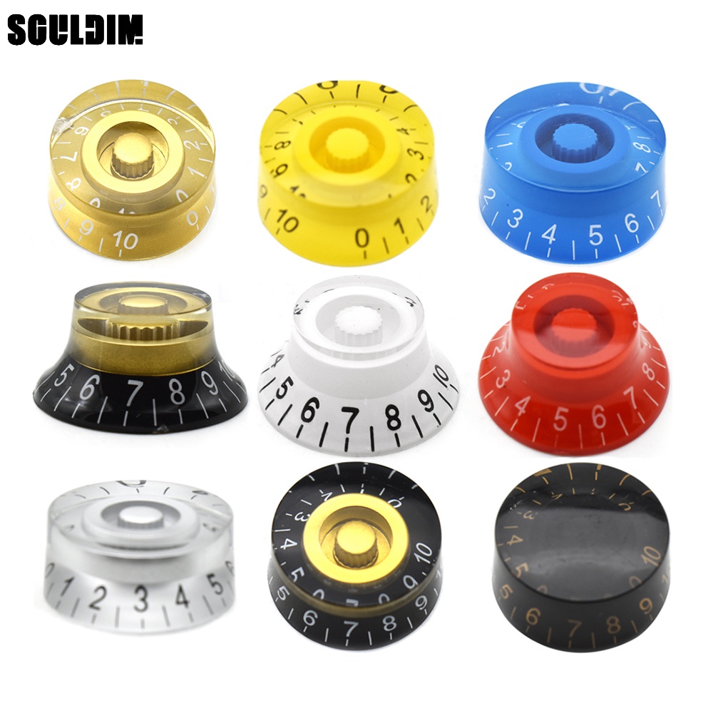 Multi Color Guitar Volume Tone Knobs Top Hat Guitar Speed Control Knobs Plastic Guitar Parts ...