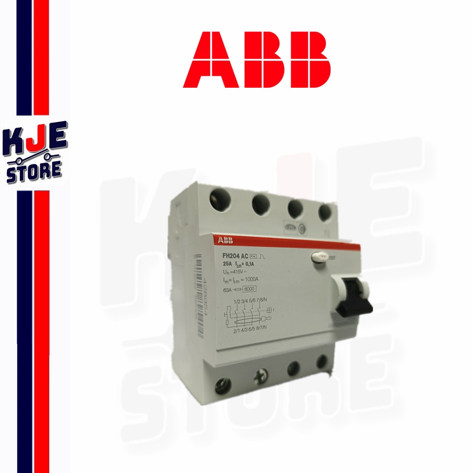 ABB FH204 25A 30mA 100mA 300mA ELCB RCCB 4 Pole 25A 2CSF204006R1250 2CSF204006R2250 ...