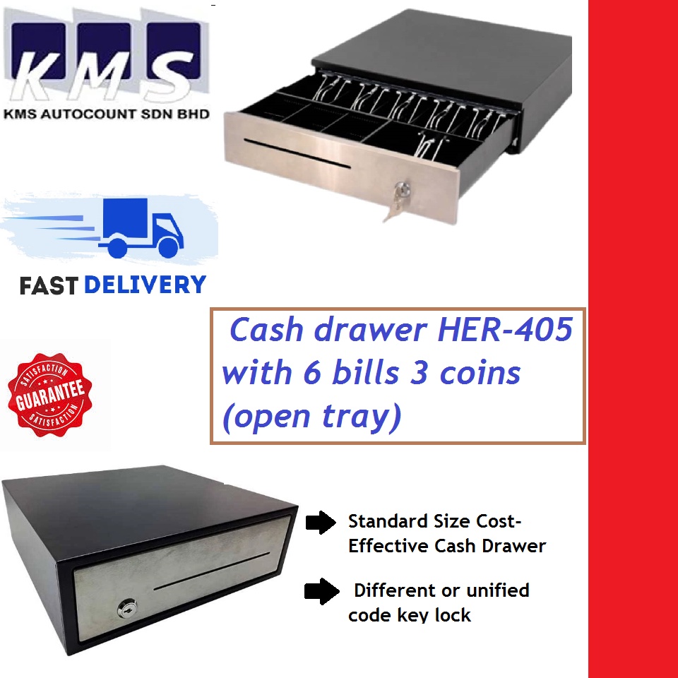 Cash drawer HER-405 with 6 bills 3 coins (open tray) | Shopee Malaysia