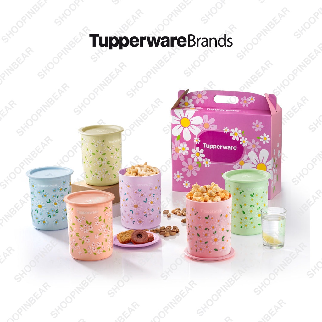 Tupperware One Touch Spring Collection 1.25L Set Hadiah Bekas Simpanan ...