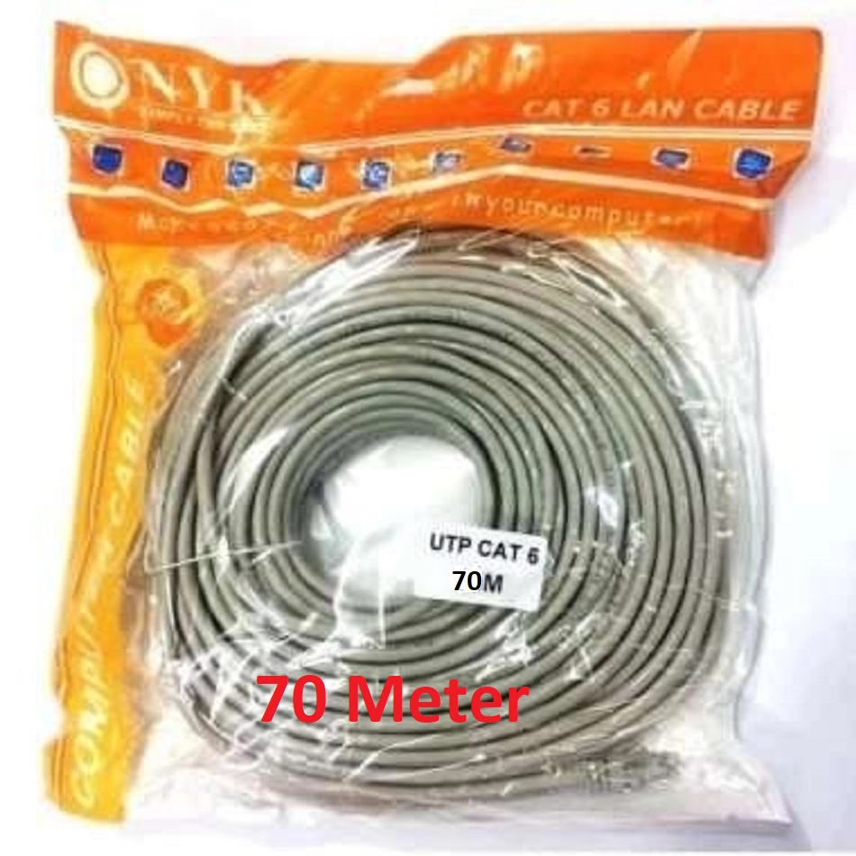 Lan cable 70m 70 meters cat6 cat 6 UTP ready to use NYK | Shopee Malaysia