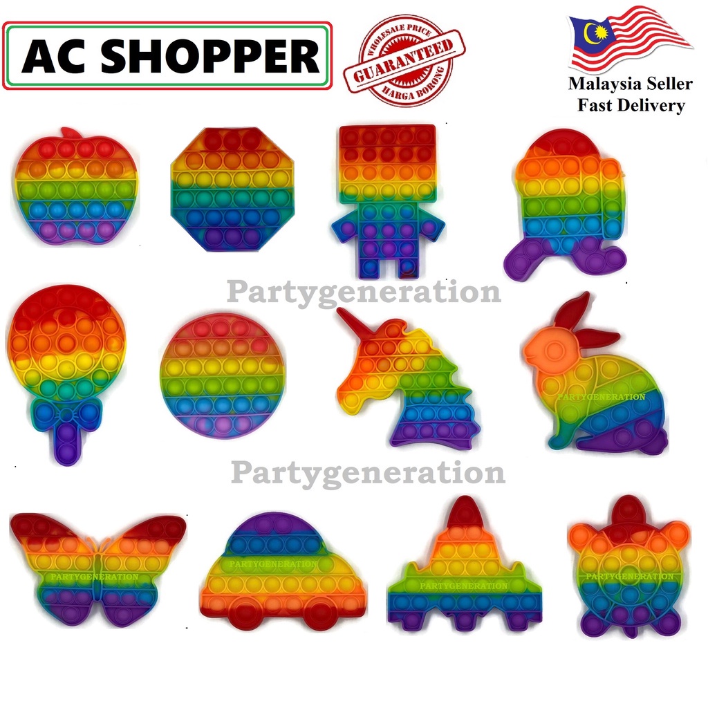 Push Popit Bubble Sensory Fidget Toy Autism Squishy Stress Reliever ...