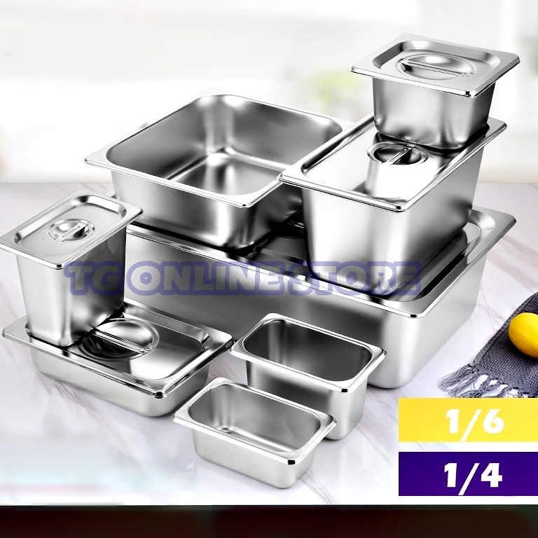 1/4 Food Pan / 1/6 Food Pan / Tray / Cover / Bekas Makanan / Tray ...