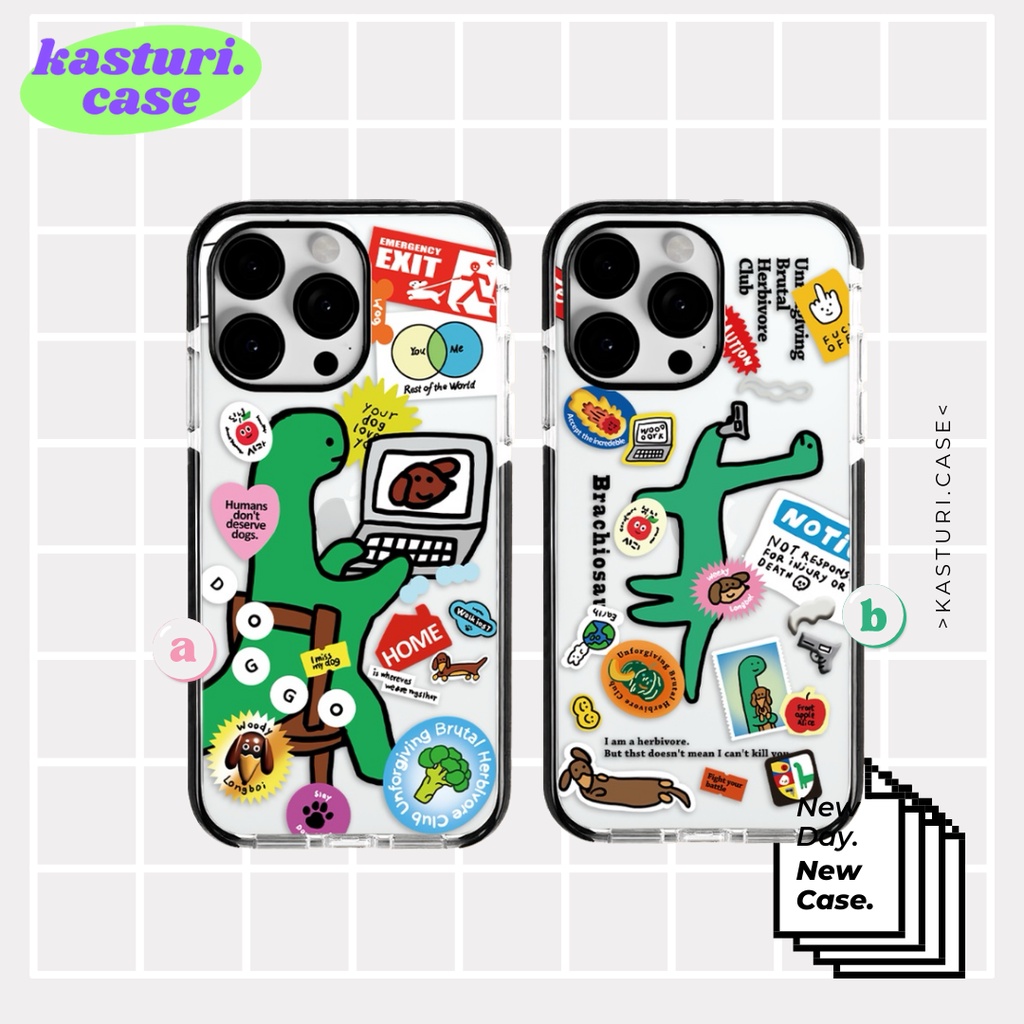 NEW CARTOON DINO CASE THICK IMD BUMPER NEON CASE FOR ALL IPHONE MODEL ...