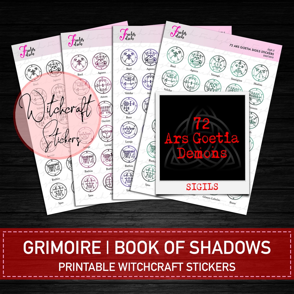 FuchsDich Printable 72 Ars Goetia Demons Sigils Stickers | PDF File ...