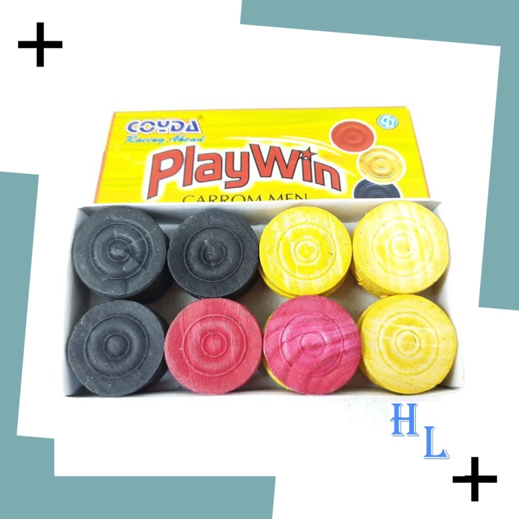 Carrom Men Playwin Coyda (Wooden) | Shopee Malaysia