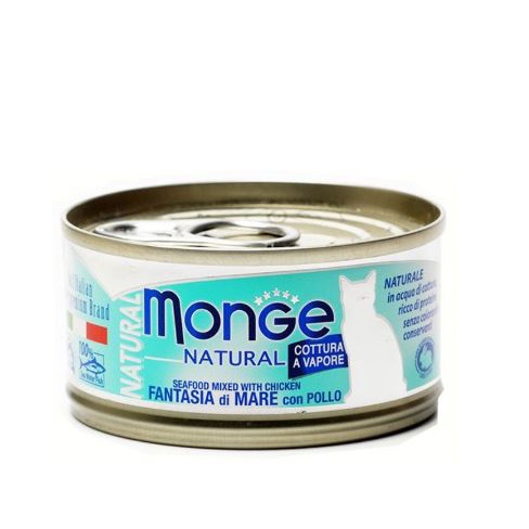 MONGE SEAFOOD MIXED WITH CHICKEN 80G EXP: 2027/02/18 (24 in a Pack ...