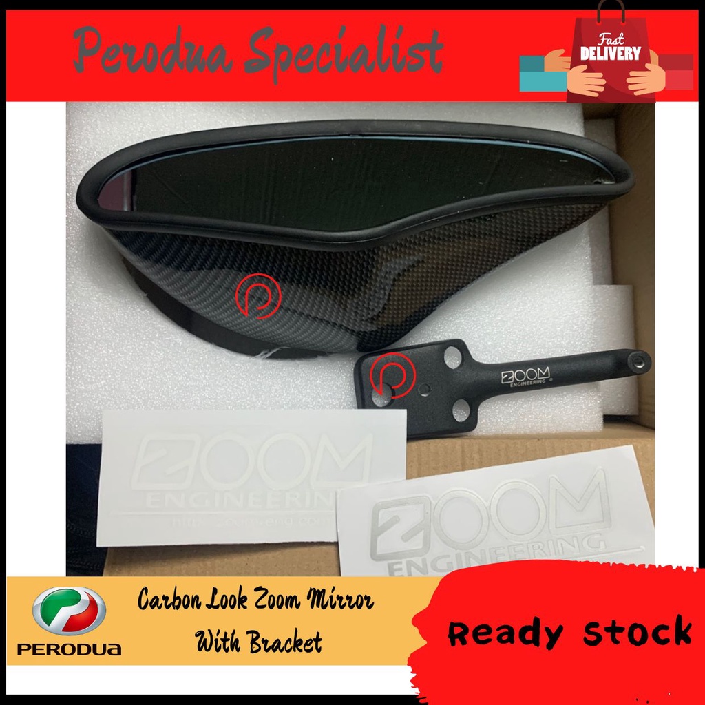 Proton Wira / Saga / Staria Carbon Zoom Rear View Mirror With Bracket ...